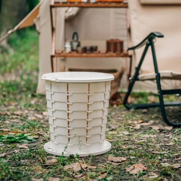 Collapsible Camping Bin with Lid - Outdoor Waste Bin